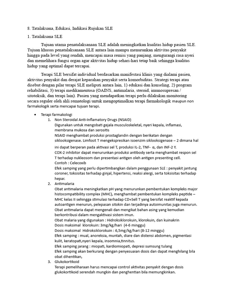 Tatalaksana dan Terapi SLE Efektif | PDF