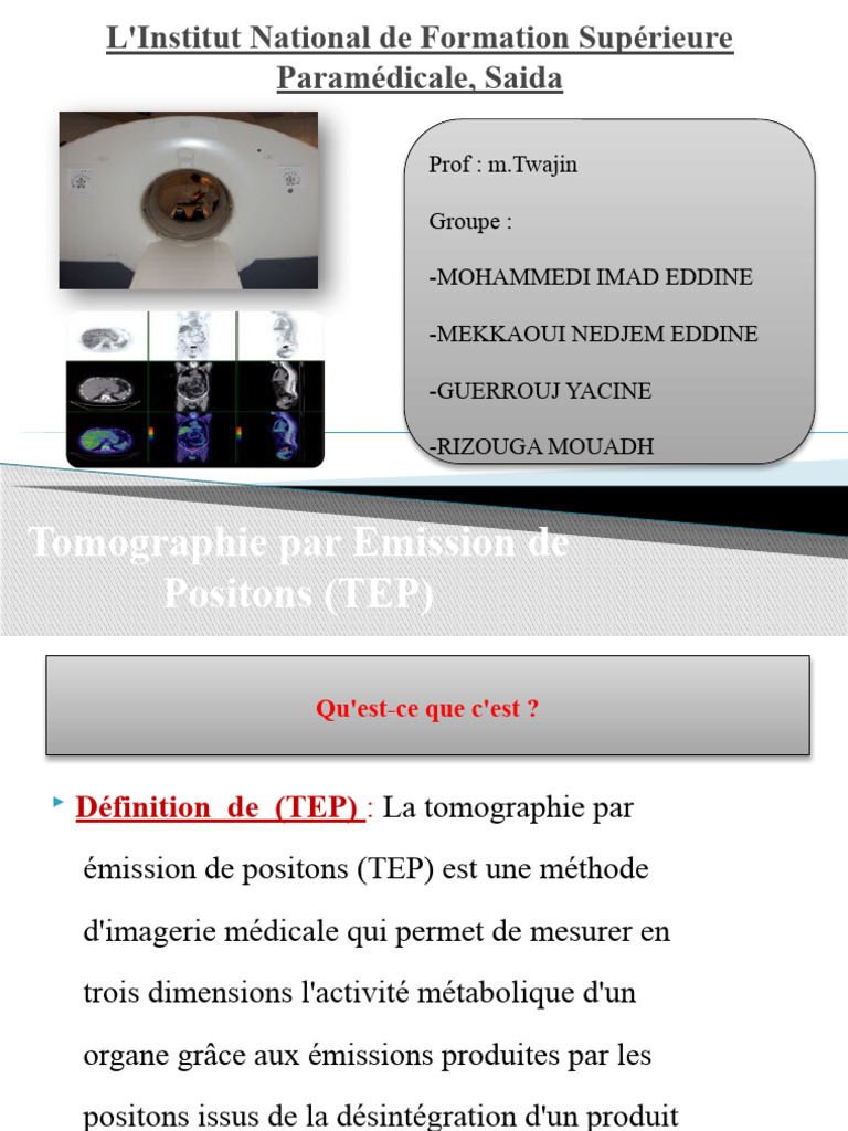 Introduction à la TEP en imagerie médicale | PDF | Tomographie par ...