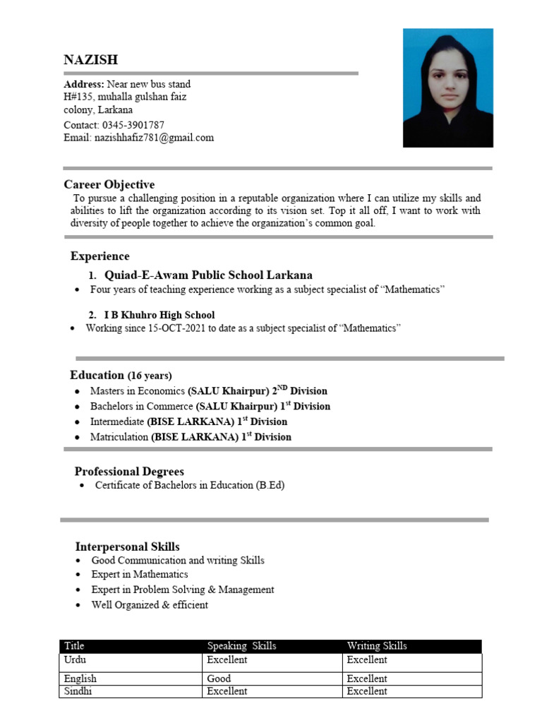 Nazish Resume | PDF