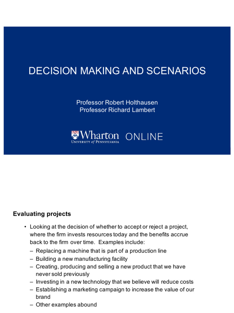 Course Introduction Decision Making and Scenarios | PDF