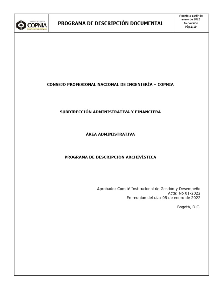 Programa Descripcion Documental | PDF | Gestión de registros | Metadatos