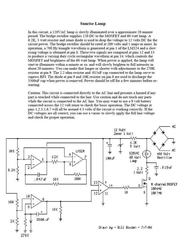 DIY Sunrise Lamp Circuit Guide | PDF
