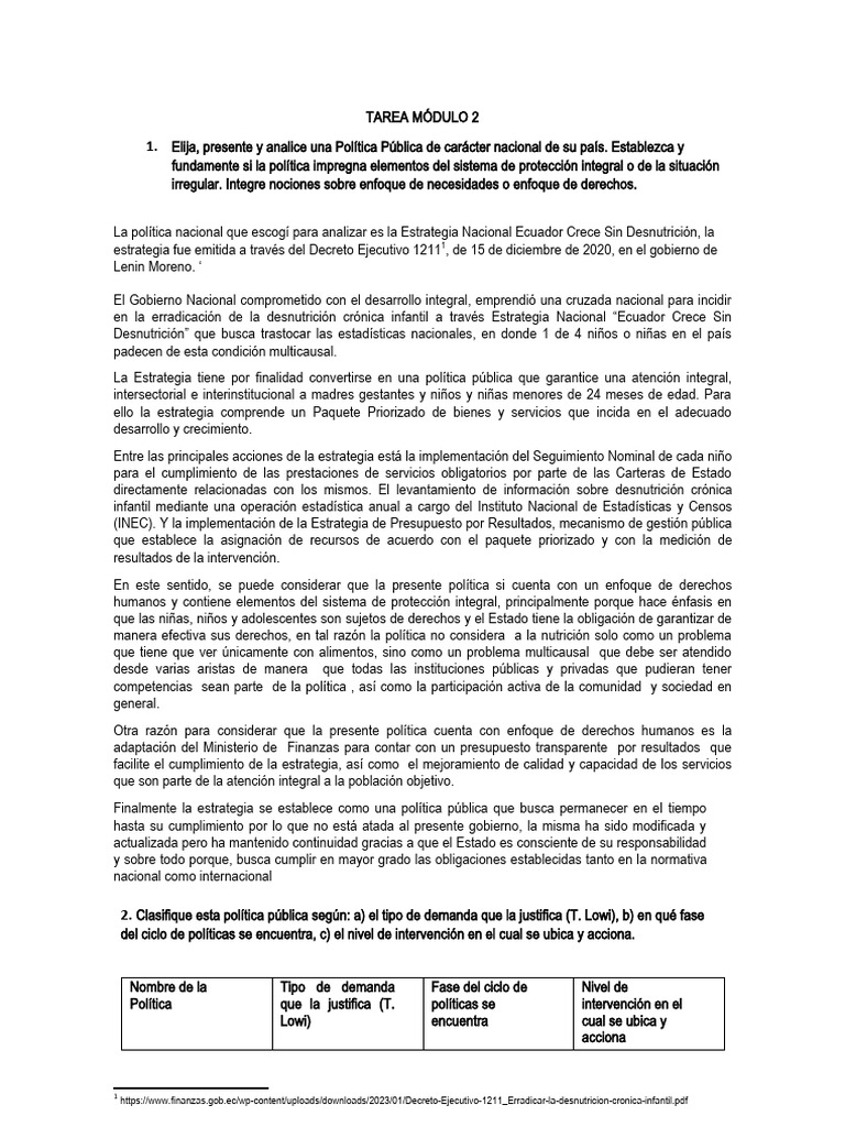 Tarea Modulo 2 | Descargar gratis PDF | Estado (política) | Ecuador