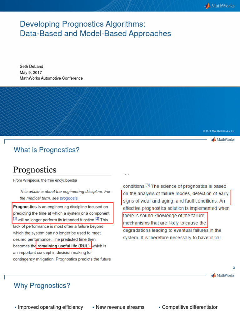 Developing Prognostics Algorithms Data Based Model Based Approaches