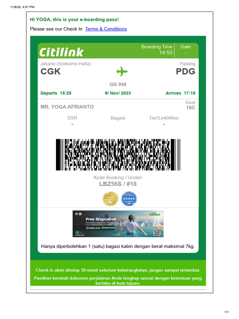 Boarding Citilink | PDF