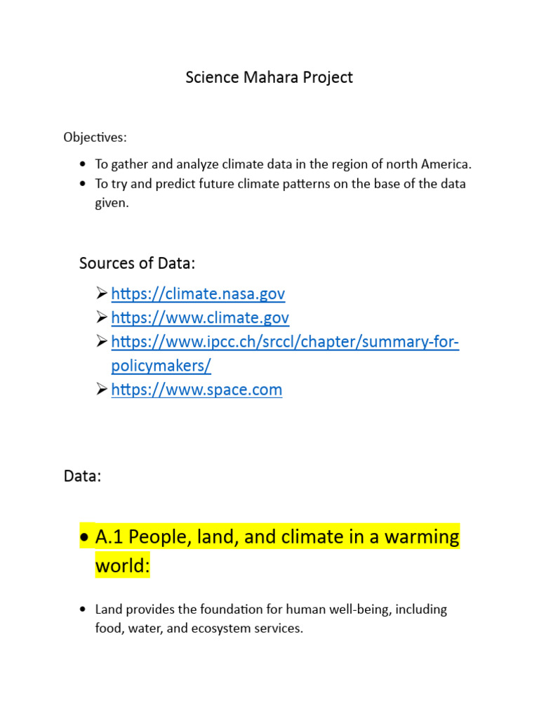Science Mahara Project | Download Free PDF | Climate Change ...