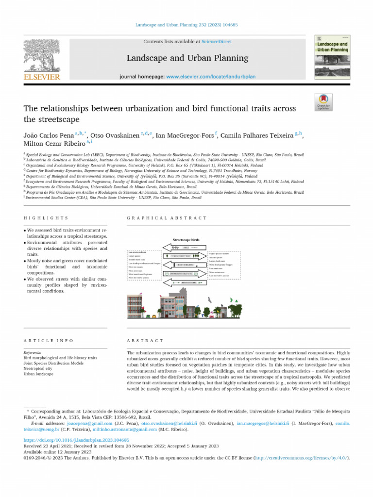 Pena Et Al. 2023 Functional Traits | PDF