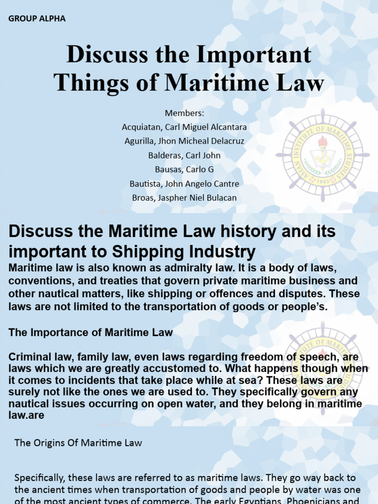 MARLAW | PDF | Admiralty Law | Shipping