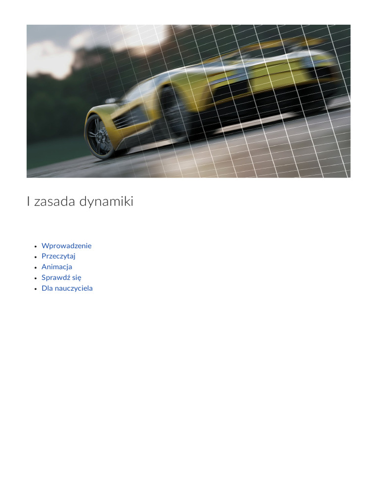 I Zasada Dynamiki | PDF