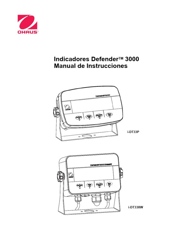 Ohaus Defender 3000 | PDF | Conector eléctrico | Enchufes y tomas de ...