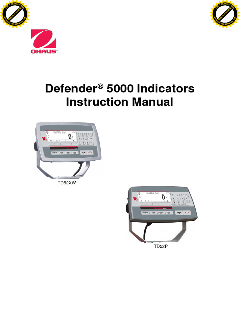 Ohaus TD52 - Defender 5000 | PDF | Conector eléctrico | Relé