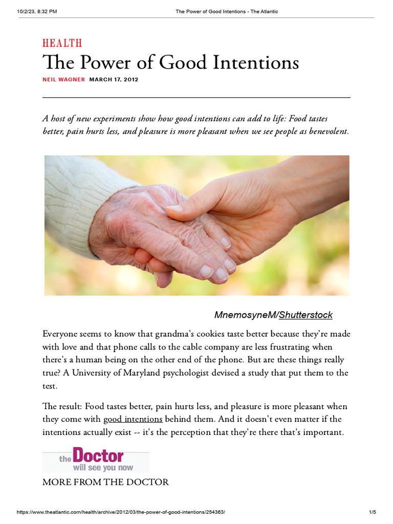The Power of Good Intentions - The Atlantic | PDF | Pleasure | Taste