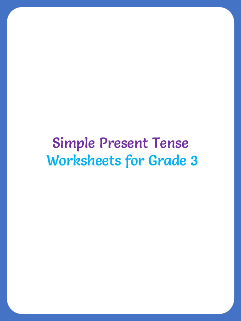 Simple Present Tense Worksheets Exercise 6 | PDF | Language Arts ...