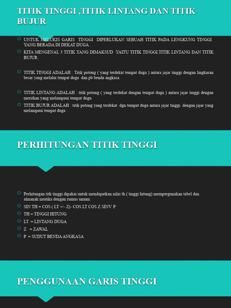 Titik Tinggi, Titik Lintang Dan Titik Bujur | PDF
