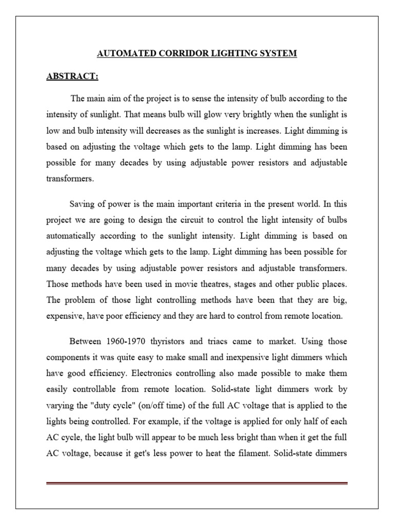 24.automated Corridor Lighting System | PDF | Manufactured Goods ...