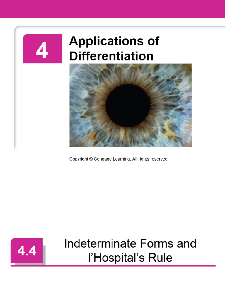 Slides ChIV Bài 4. Các Dạng Bất Định Và Quy Tắc Lhopital | PDF | Algebra | Real Analysis