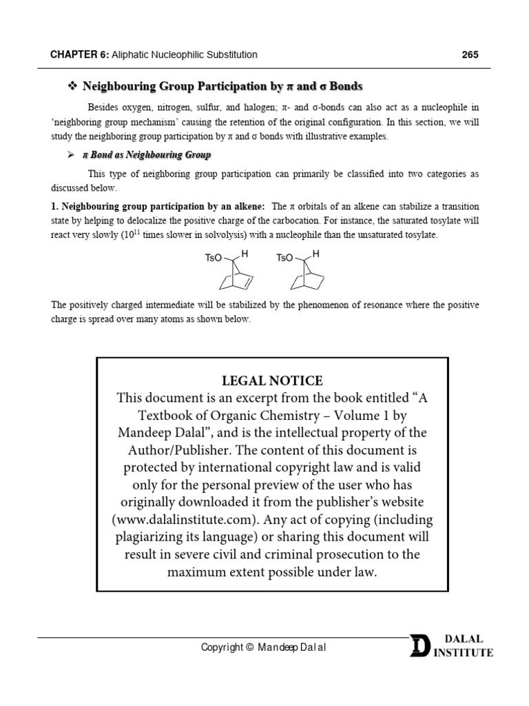 ATOOCV1 6 3 Neighbouring Group Participation by π and σ Bonds | PDF ...