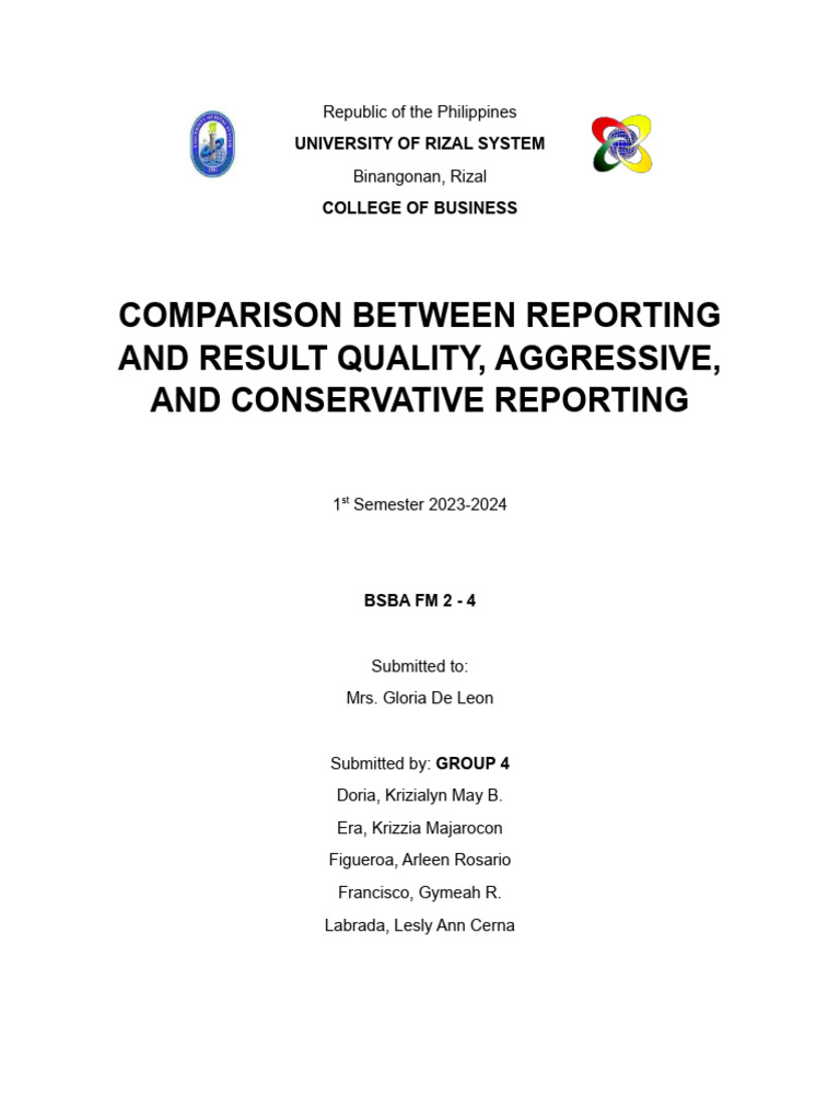 Module 4 - Conservative and Aggressive Reporting Policy | PDF ...
