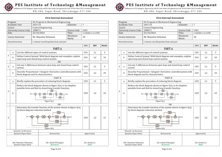 7th 1st IA Question Paper 2023-24 | PDF | Computer Science | Computing