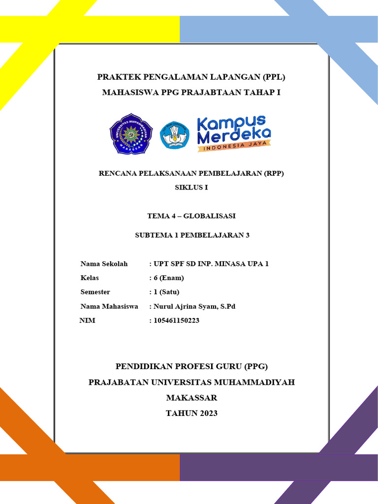 RPP Siklus 1 Pemb.3 Nurul Ajrina Syam | PDF