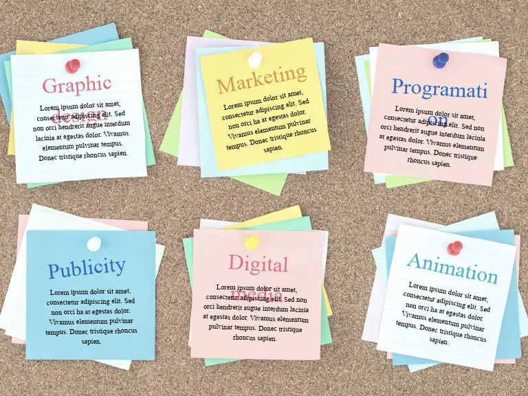 Colorful Pastel Manual Doodle Board With Notes Project Mind Map Graph ...