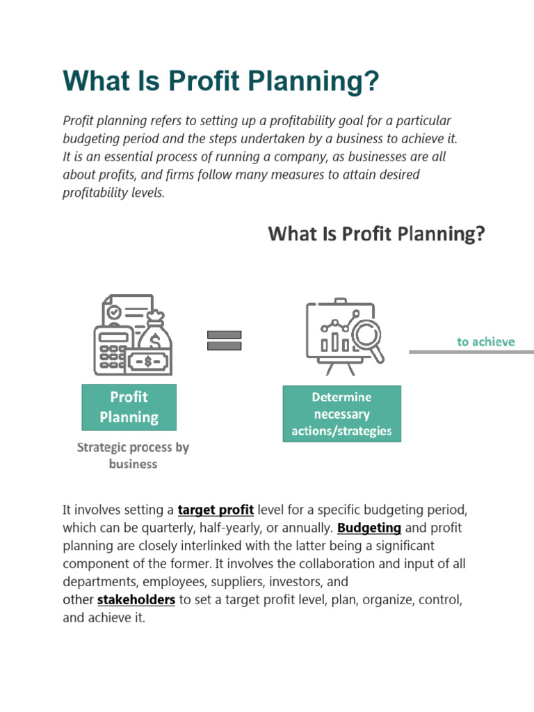 Essentials of Profit Planning Explained | PDF | Goal | Ford Motor Company