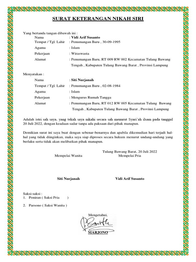 Surat Nisir Vidi Arif Susanto | PDF