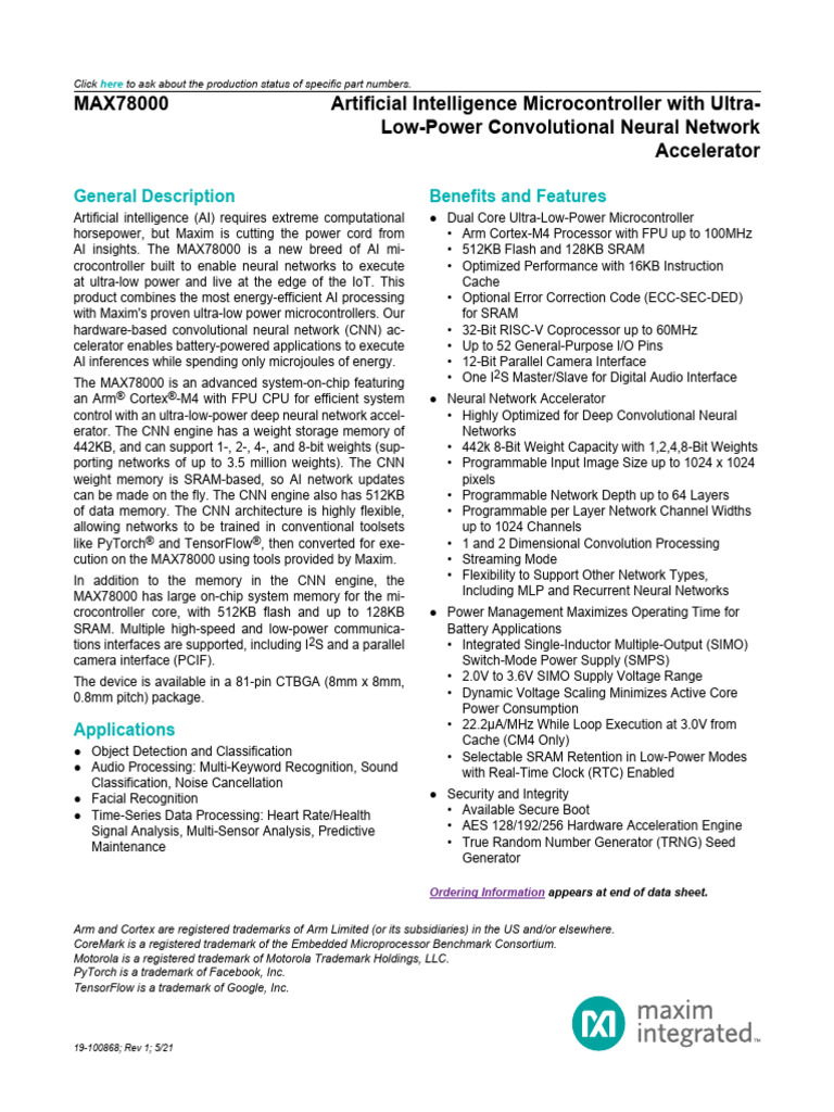 MAX78000 | PDF | Computer Engineering | Computing