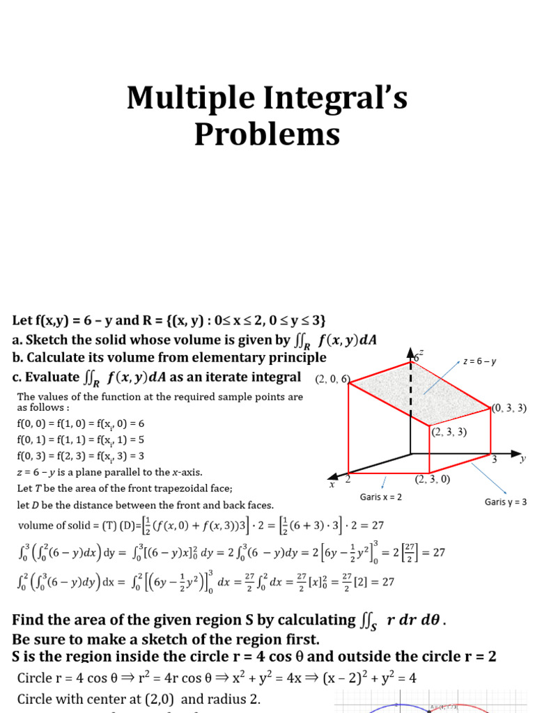 Multiple Integral Problems and Solutions | PDF