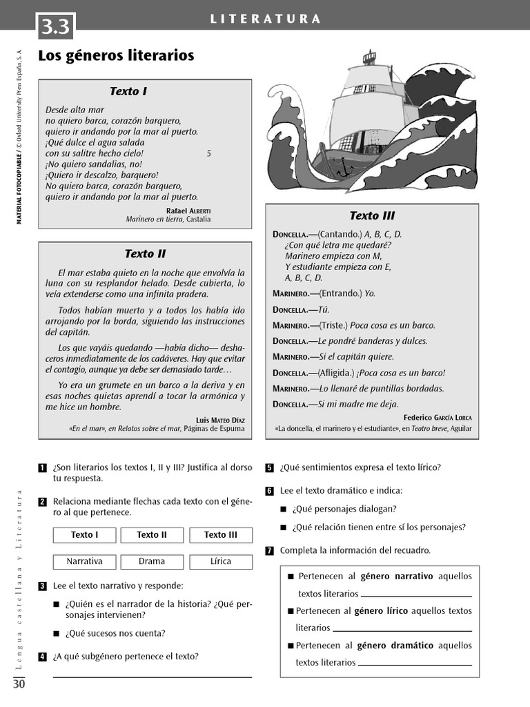 1º ESO. Los Géneros Literarios. Oxford | PDF | Narración