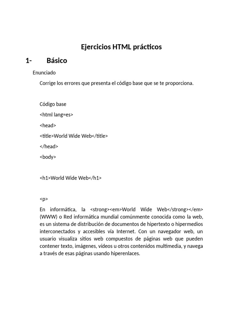 Ejercicios Practicos html5 | PDF | Red mundial | Internet y web