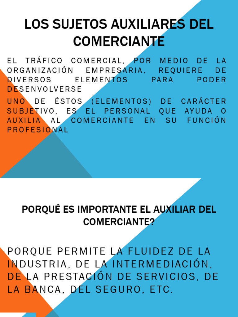 Los Sujetos Auxiliares Del Comerciante | PDF | Economias