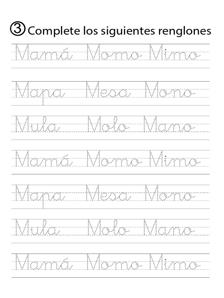 Ejercicios Con Ma Me Mi Mo Mu | PDF