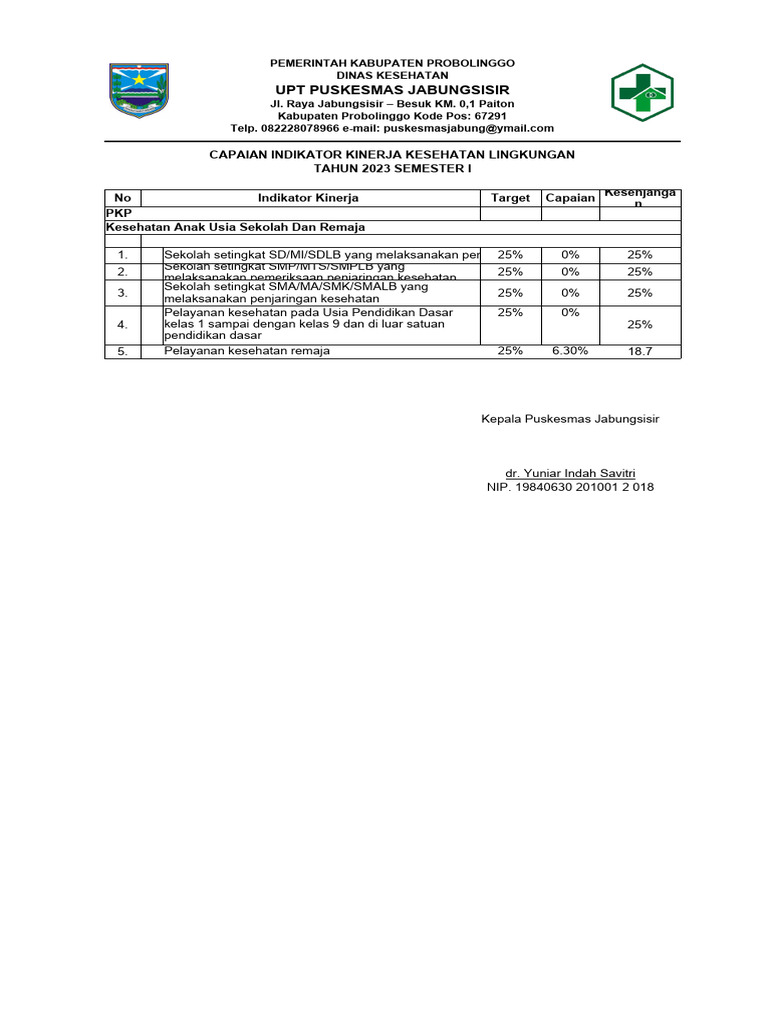 Capaian Indikator PKP | PDF