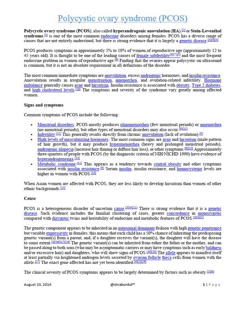 Pcos | PDF | Polycystic Ovary Syndrome | Menstrual Cycle