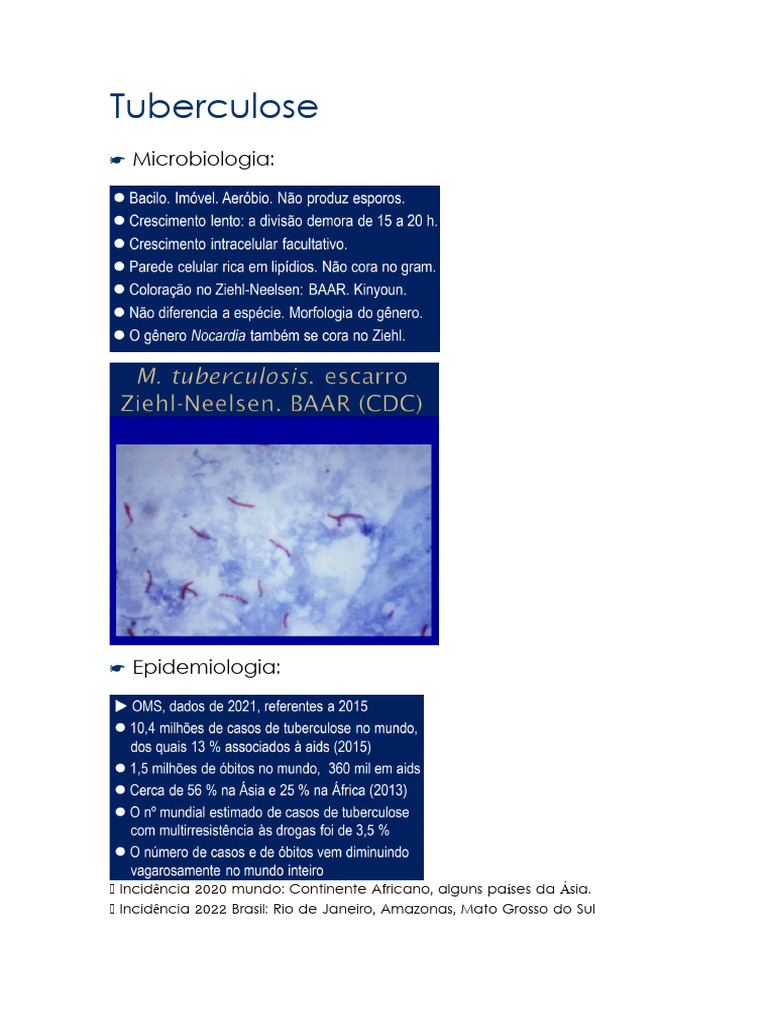 Tuberculose | PDF | Tuberculose | Medicina Clínica