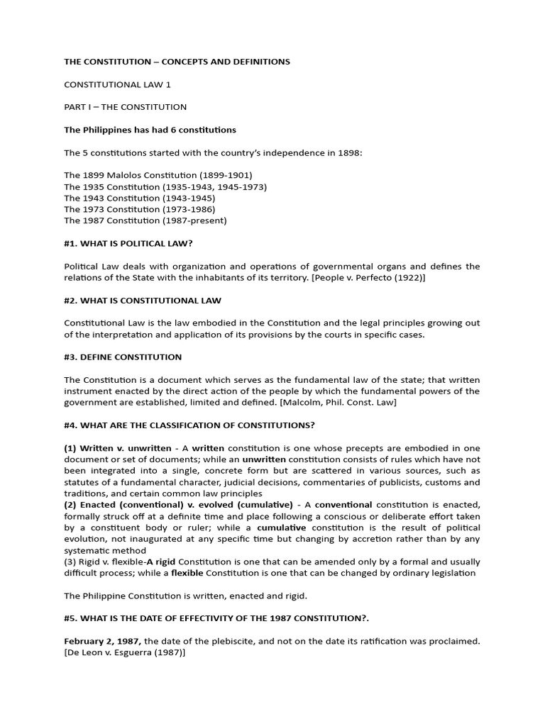 Consti Outline | PDF | Constitutional Amendment | Eminent Domain