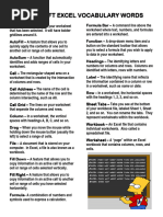 Essential Excel Vocabulary Terms | PDF