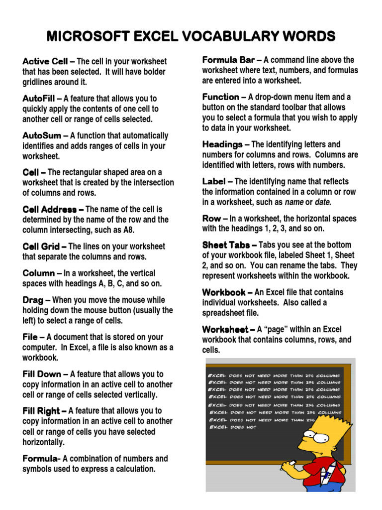 Microsoft Excel Definitions | PDF | Microsoft Excel | Worksheet