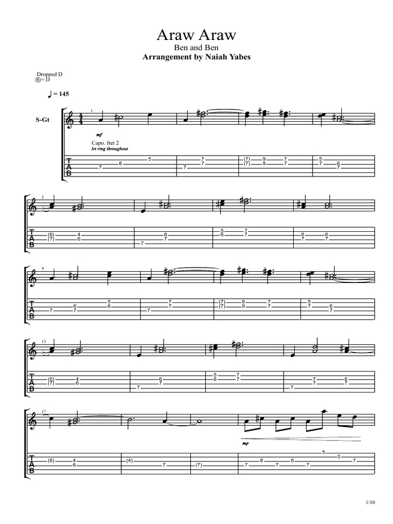 Araw Araw | PDF | Guitar Family Instruments | Celtic Musical Instruments