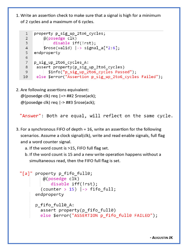 Sv Assertion Scenarios Qna Pdf Information And Communications