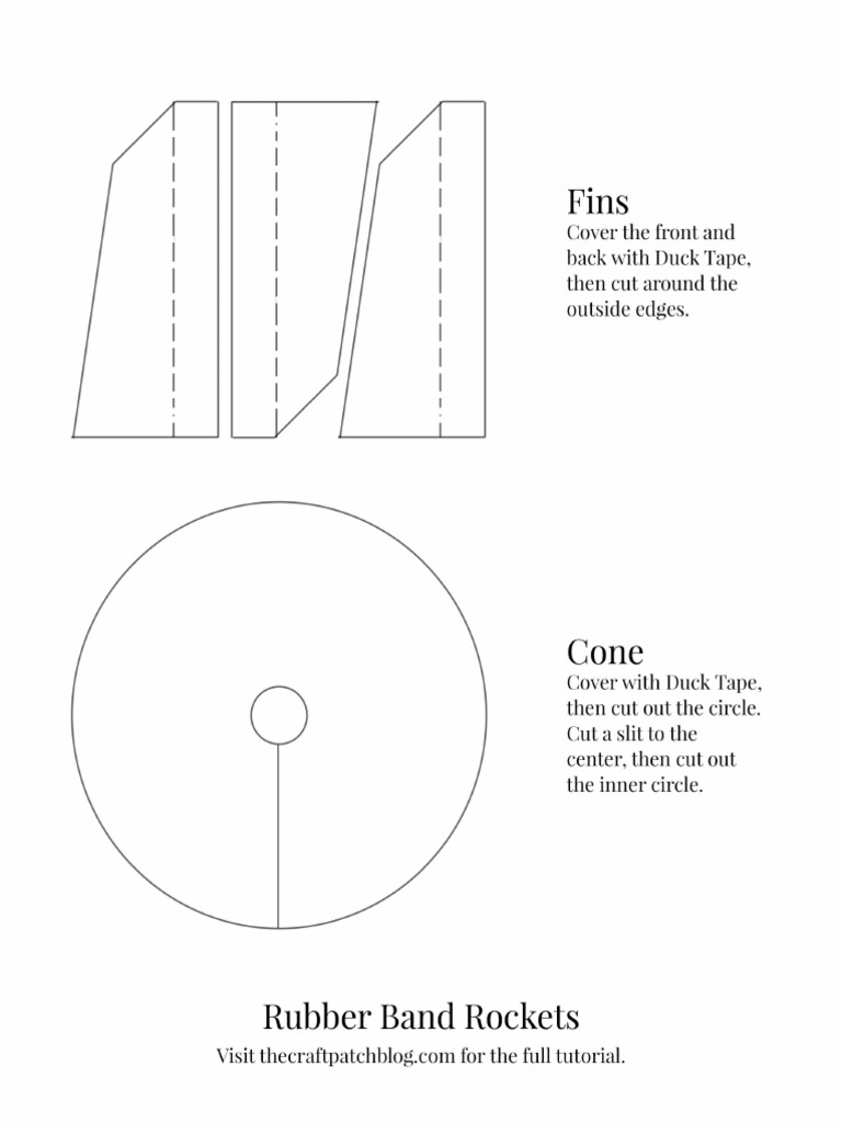 Rubber Band Rockets Printable Pattern | PDF