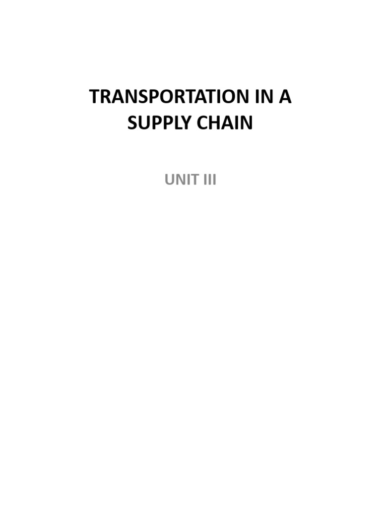 Unit-4.2 Transportation | PDF | Transport | Freight Transport