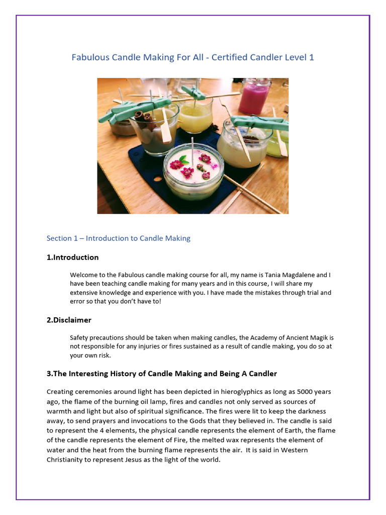 Candle Making Course Overview | PDF | Candle