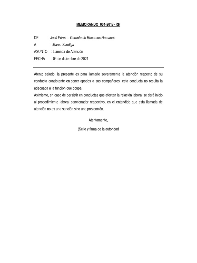 Modelo de Memo | PDF