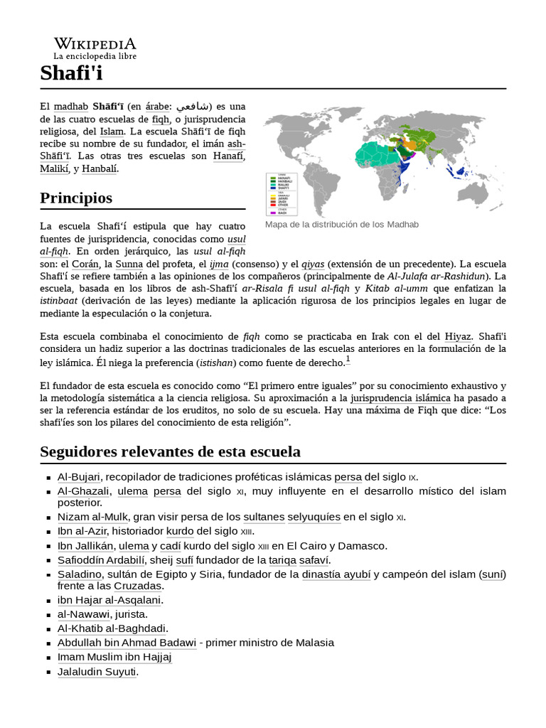 Escuela Shafi'i: Jurisprudencia Islámica | PDF | Palabras y frases ...