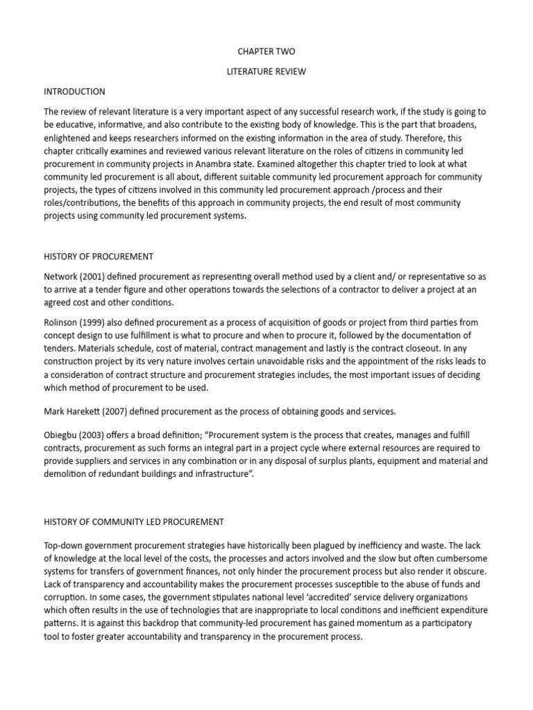 CHAPTER TWO (AutoRecovered) | PDF | Procurement | Business