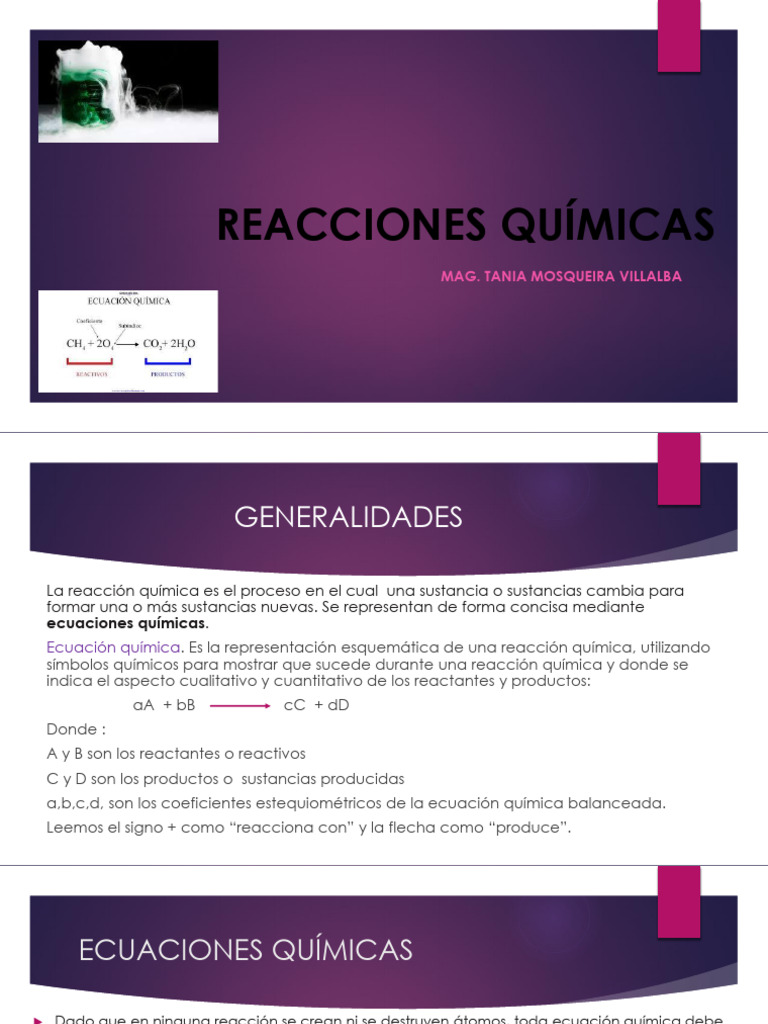 Guía de Reacciones Químicas | PDF | Redox | Combustión