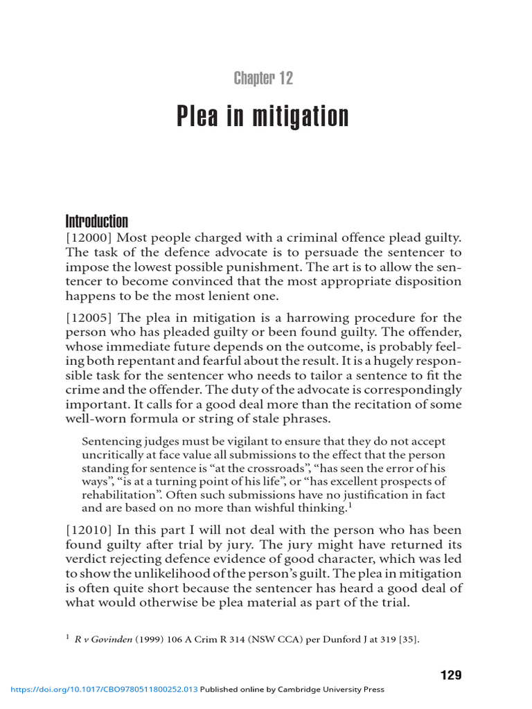 Plea in Mitigation | PDF | Plea | Prosecutor