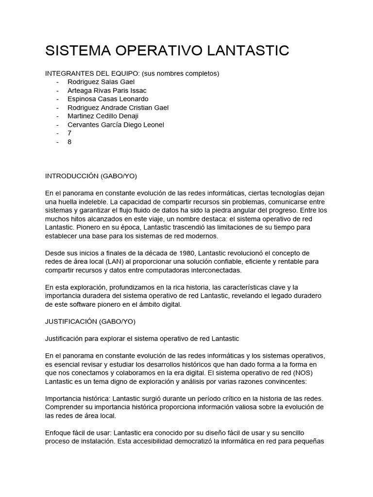 Lantastic: Legado de Redes LAN | PDF | Red de computadoras | Microsoft ...